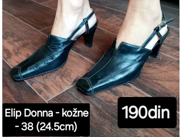 Elip Donna sandale štikle kožne crne br. 38