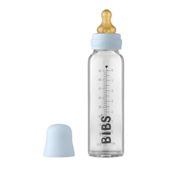 BIBS - Flašica staklena 225 ml Baby Blue
