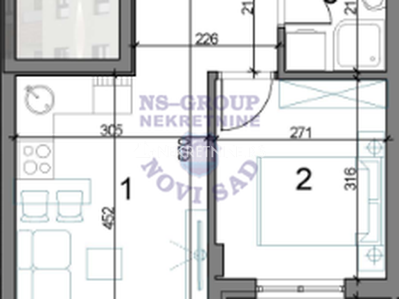 Jednoiposoban 34m2 Telep