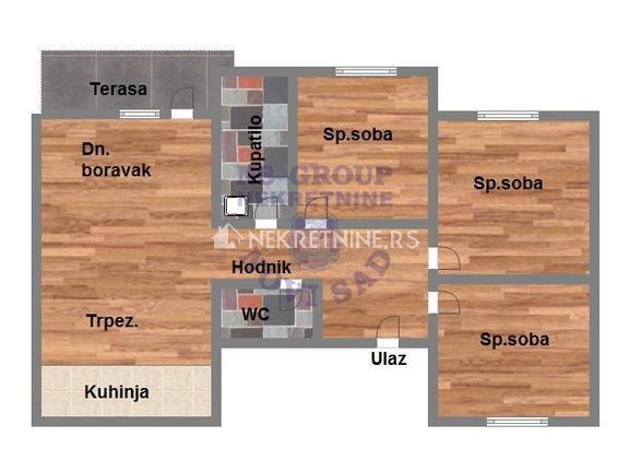 Četvorosoban stan,74m2, Novi Majur