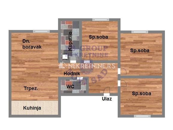 Četvorosoban stan, 70m2, Novi Majur