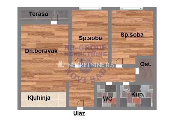 Trososoban stan u izgradnji 63m2.