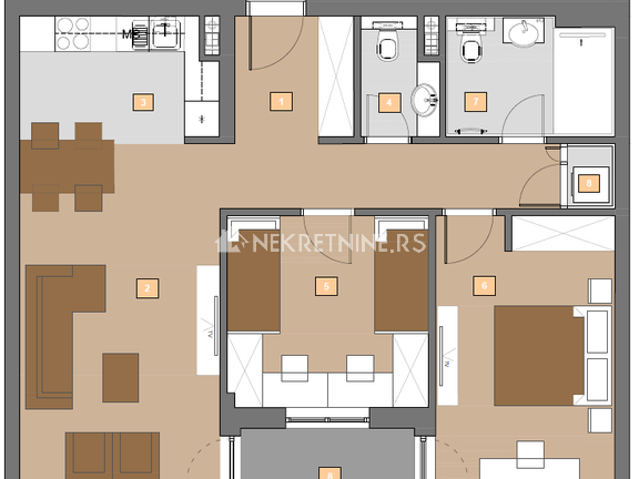 Beograd - Novogradnja - Tošin bunar - Objekat Vila Radina - 75.34 m2