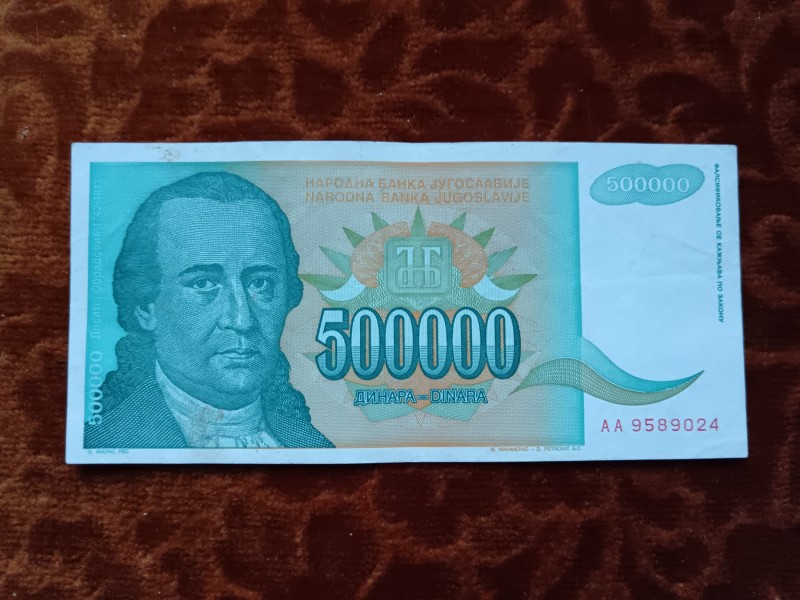 Jugoslavija 500.000 dinara,1993 god.aUNC,AA