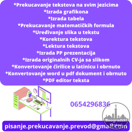 Prekucavanje, formatiranje, CV, prezentcije...