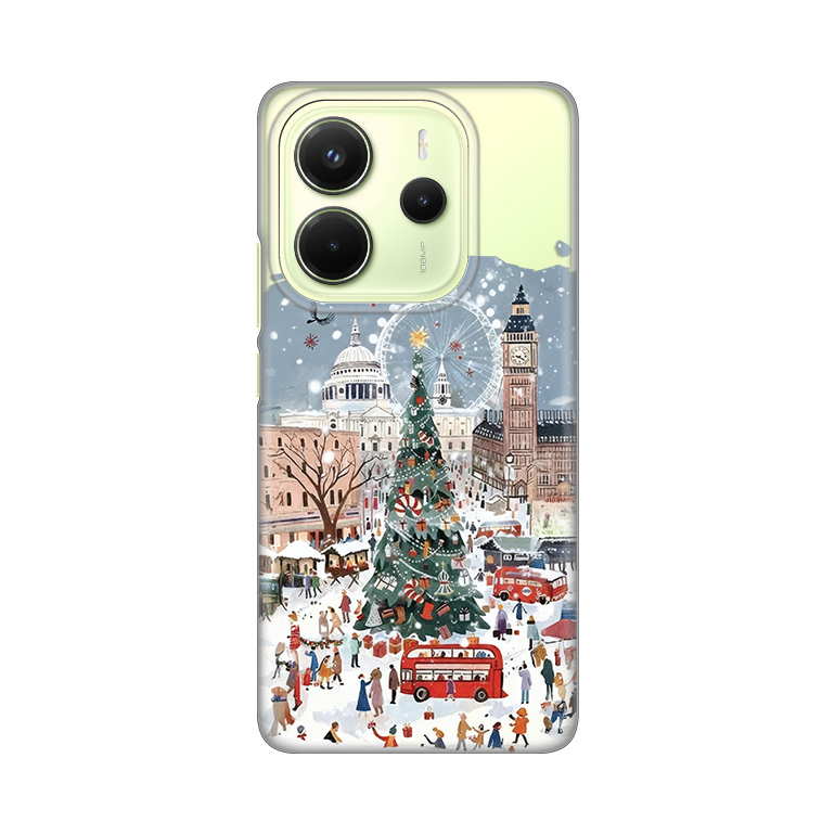 Zastitna ultra tanka (skin) maska / futrola PRINT - Xiaomi Redmi Note 14 4G (SRB) Christmas Town