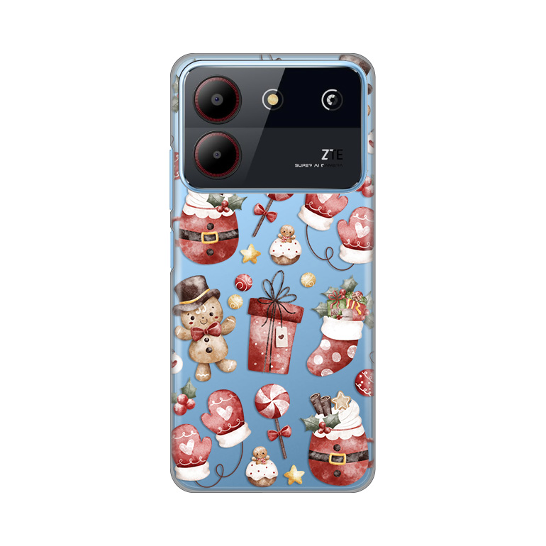 Zastitna ultra tanka (skin) maska / futrola PRINT - ZTE Blade A54 Cozy Christmas