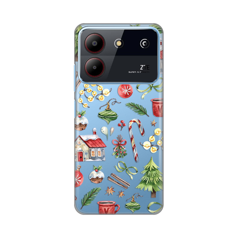 Zastitna ultra tanka (skin) maska / futrola PRINT - ZTE Blade A54 Winter Spirit