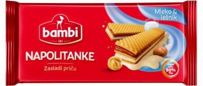 NAPOLITANKE MLEKO I LEŠNIK BAMBI 185G