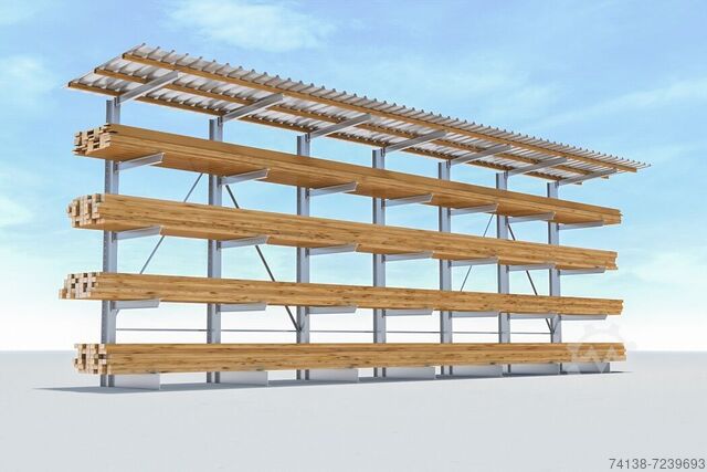 Industrijska polica
Kragarmregal einseitig mit Dachträger Höhe 4,2 m / Tiefe 1,2 m / Länge 12 m