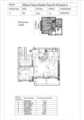 Prodaja stana 38.61+ 8m2, 3.5, VPR/5, CG- Bulbuder