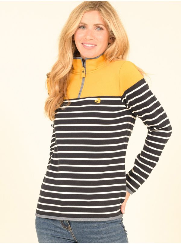 YELLOW-BLUE STRIPED WOMENS SWEATSHIRT BRAKEBURN - WOMEN