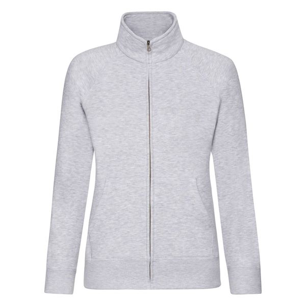 GREY WOMEN'S SWEATSHIRT WITH STAND-UP COLLAR FRUIT OF THE LOOM