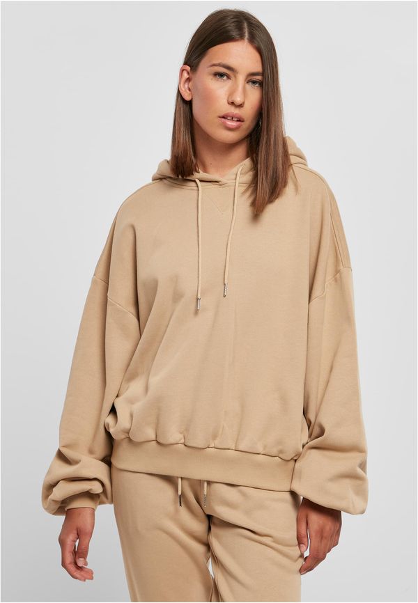 WOMEN'S ORGANIC OVERSIZED TERRY CLOTH WITH A HOOD IN BEIGE