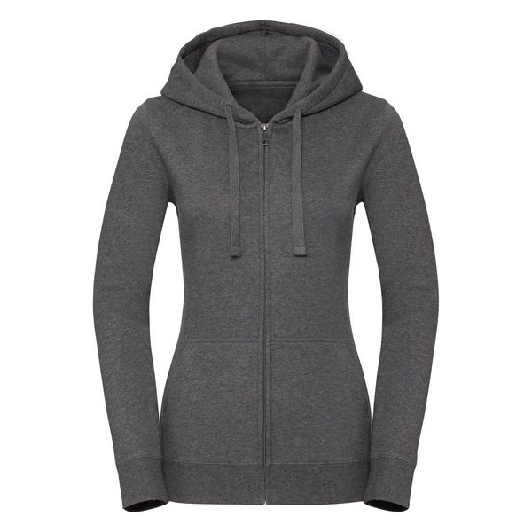 WOMEN'S AUTHENTIC MELANGE ZIPPED HOODED SWEAT RUSSELL