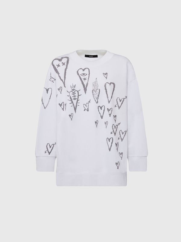 DIESEL SWEATSHIRT - FAKUAE60 SWEATSHIRT WHITE