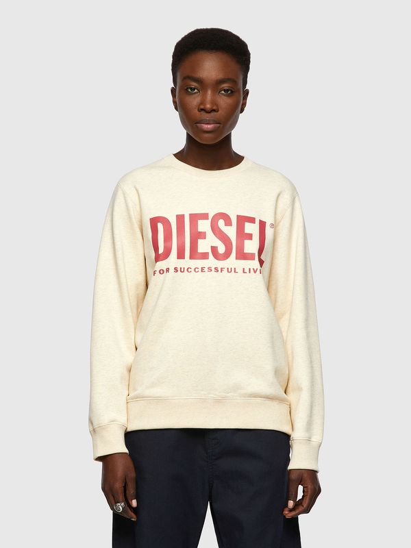 SWEATSHIRT - DIESEL FANGSECOLOGO SWEATSHIRT BEIGE