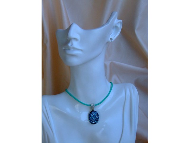 PRIVEZAK Dichroic Staklo - PLAVO-ZELENI KRINKL 3