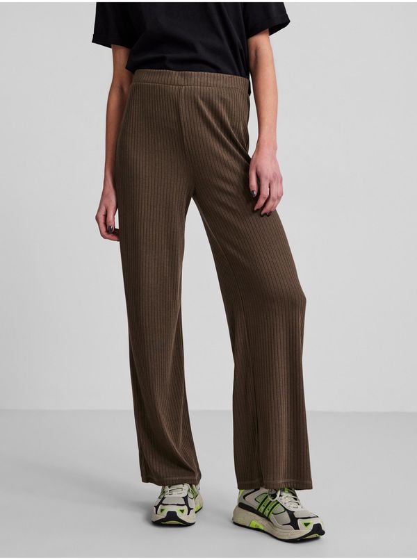 DARK GREEN RIBBED LOOSE PANTS PIECES MOLLY - WOMEN