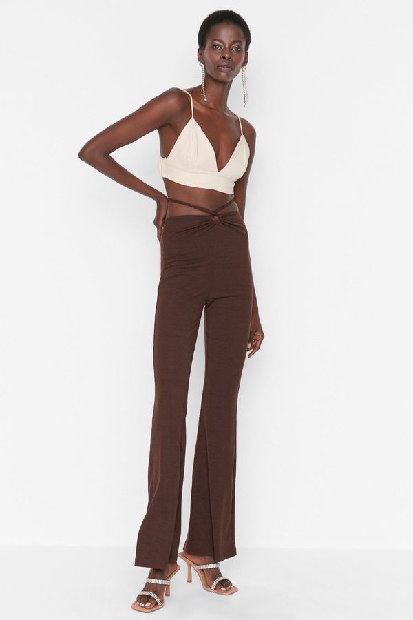 TRENDYOL BROWN KNITTED TROUSERS