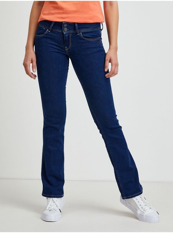 DARK BLUE WOMEN'S FLARED FIT JEANS JEANS GRACE - WOMEN