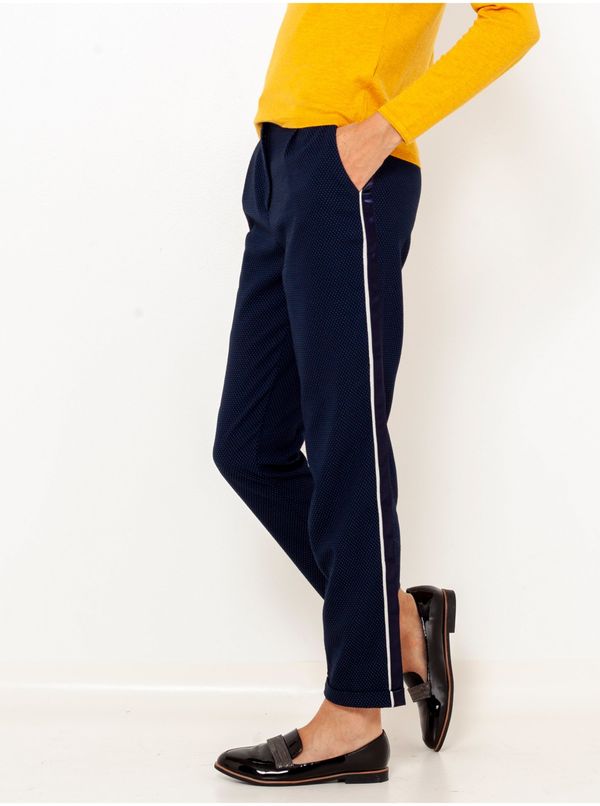 DARK BLUE SHORTENED TROUSERS WITH LAMPAS CAMAIEU - LADIES