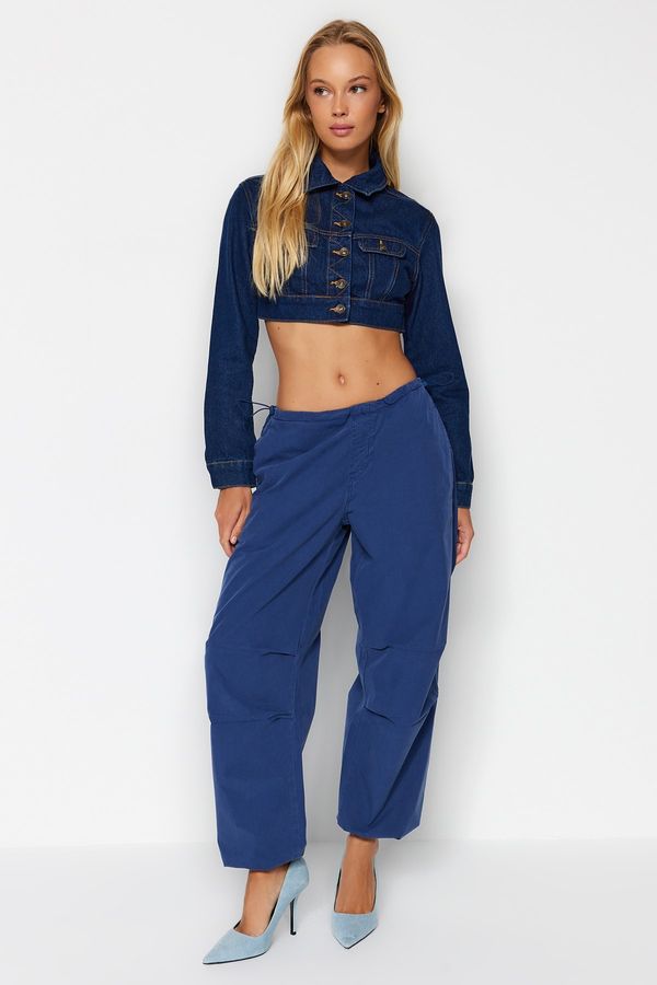 TRENDYOL NAVY BLUE PAJAMAS NORMAL WAIST PARACHUTE TROUSERS