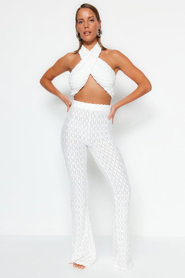 TRENDYOL ECRU KNITTED TROUSERS