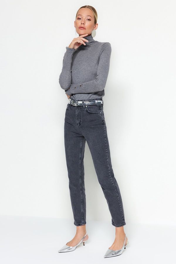 TRENDYOL BLACK NORMAL WAIST MOM JEANS