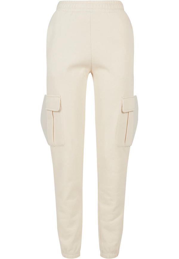 WOMEN'S CARGO SWEAT HIGH-WAISTED TROUSERS WHITESAND