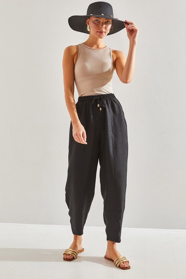 BIANCO LUCCI WOMEN'S ELASTIC WAIST TROUSERS