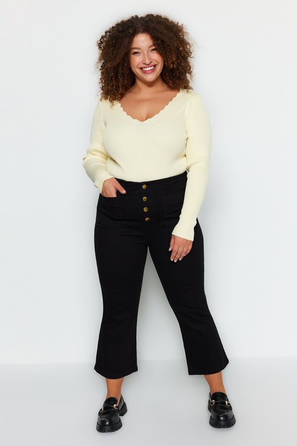 TRENDYOL CURVE BLACK CULOTTE FIT JEANS