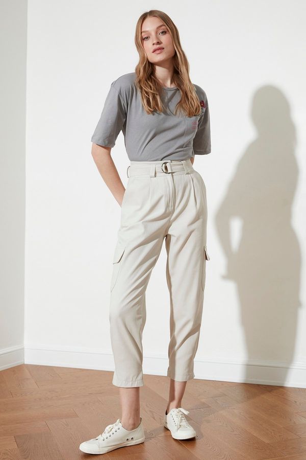 TRENDYOL WEAVE STONE BELT CARGO TROUSERS