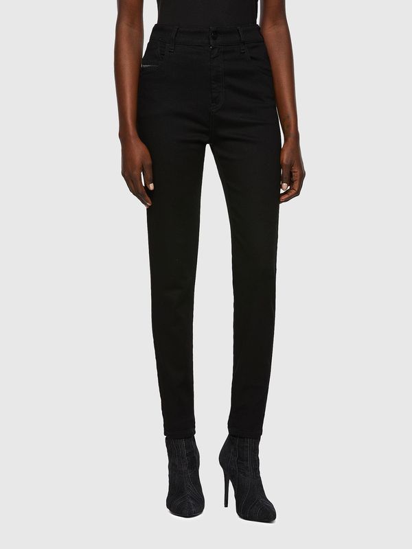 JEANS - DIESEL SLANDYHIGH L.32 TROUSERS BLACK