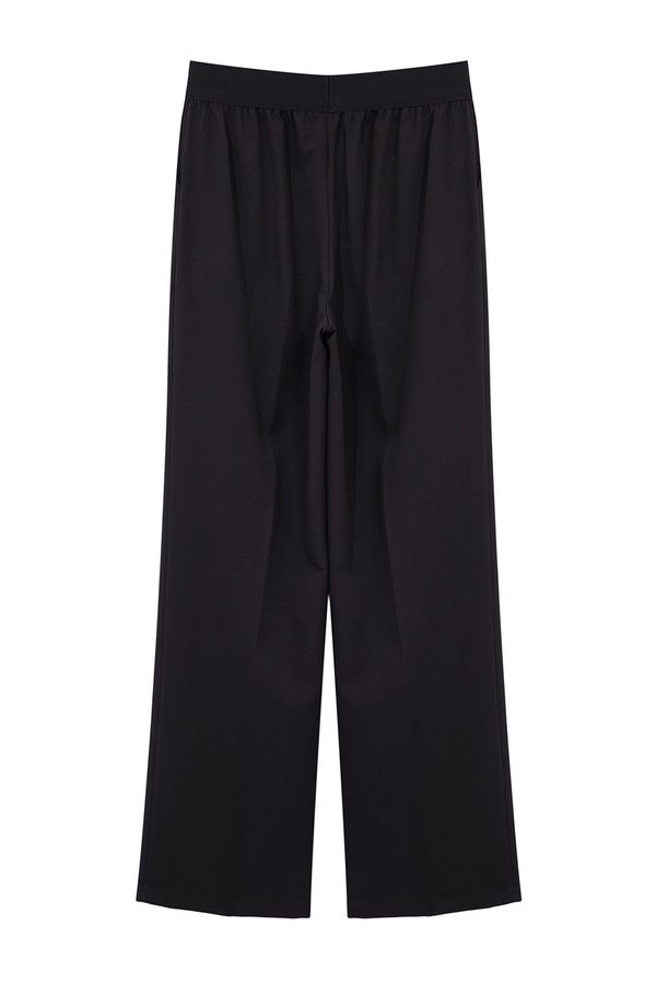 TRENDYOL BLACK WIDE LEG HIGH WAIST WOVEN TROUSERS