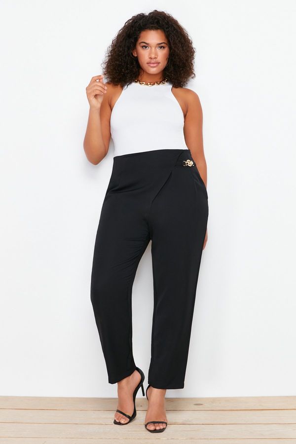 TRENDYOL CURVE BLACK WOVEN TROUSERS