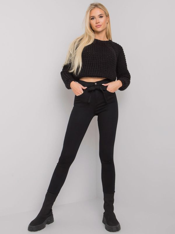 BLACK SLIM FIT JEANS WITH BELT