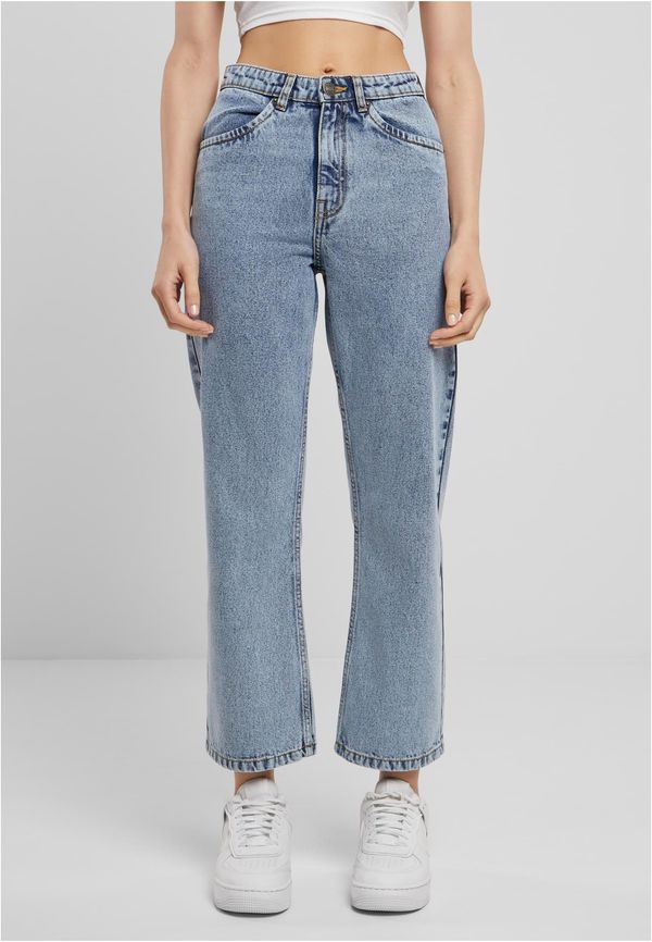WOMEN'S CROPPED STRAIGHT LEG JEANS - LIGHT BLUE