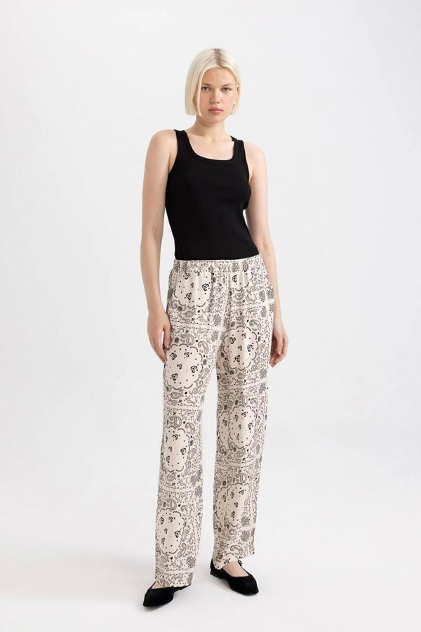 DEFACTO FALL IN LOVE REGULAR FIT PAISLEY PATTERNED VISCOSE BEACH TROUSERS
