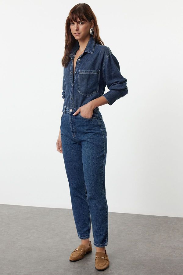TRENDYOL BLUE HIGH WAIST MOM JEANS