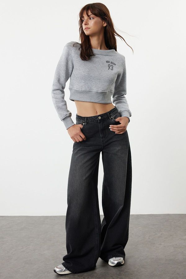 TRENDYOL BLACK HIGH WAIST EXTRA WIDE LEG JEANS