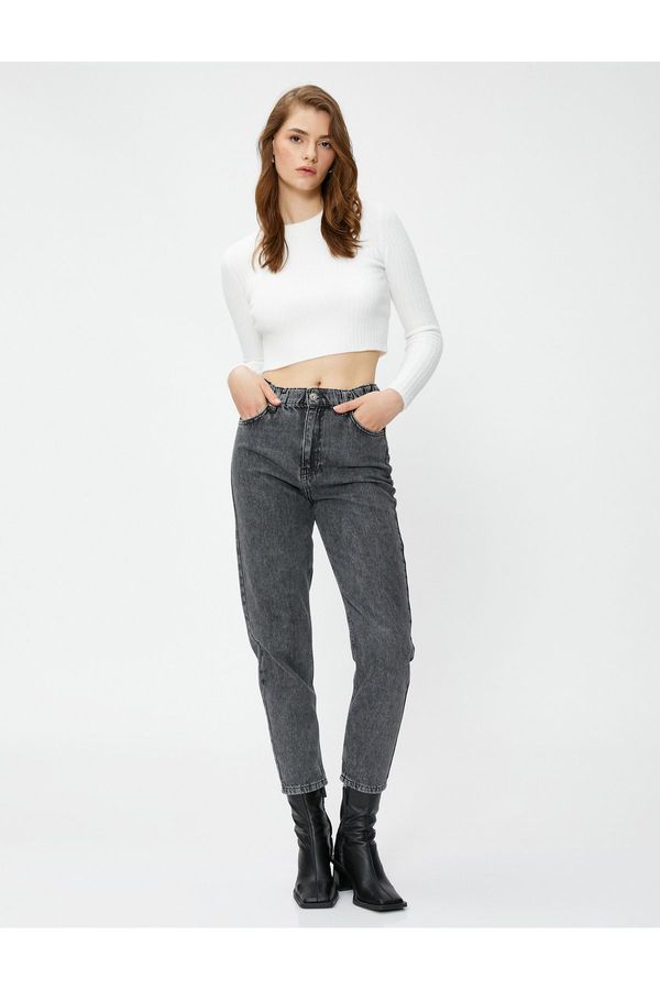 KOTON HIGH WAIST JEANS SLIGHTLY SKINNY LEG - MOM JEANS