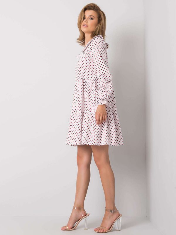 WHITE AND RED POLKA DOT DRESS RORI RUE PARIS