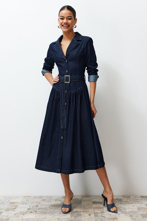 TRENDYOL BLUE DENIM MAXI DRESS