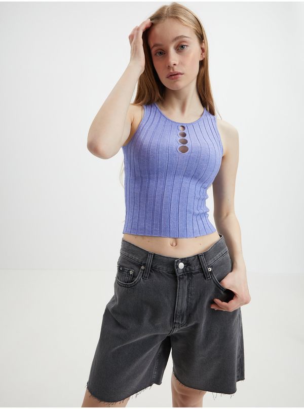 LIGHT PURPLE CROP TOP TANK TOP NOISY MAY FREY - WOMEN