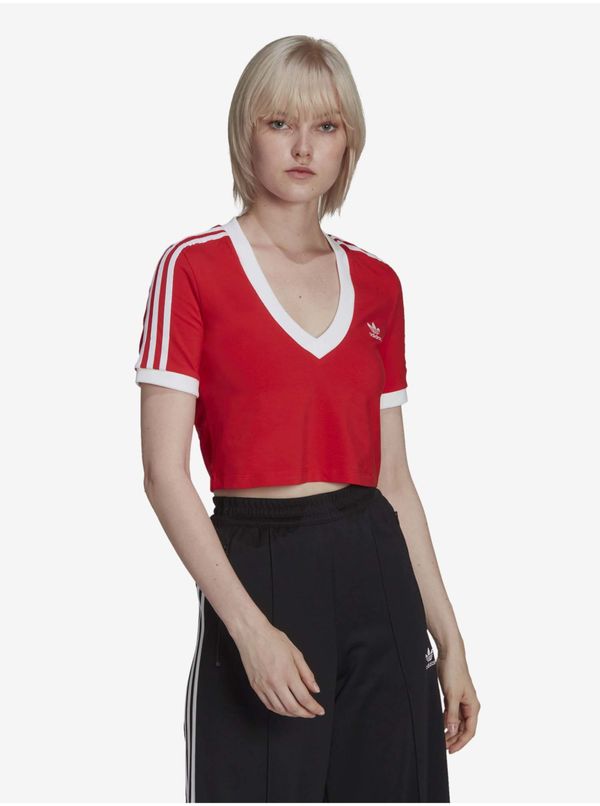 RED WOMENS CROP TOP ADIDAS ORIGINALS - WOMEN