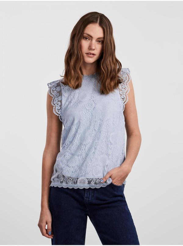 LIGHT BLUE LACE TOP PIECES OLLINE - WOMEN