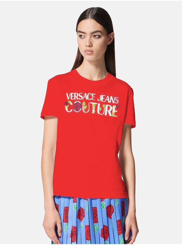 RED VERSACE JEANS COUTURE WOMEN'S T-SHIRT - WOMEN