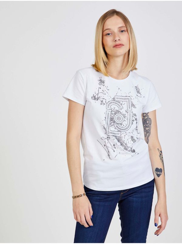 WHITE WOMEN'S T-SHIRT WITH LIU JO PRINTS - WOMEN