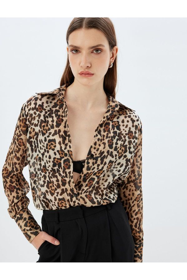KOTON LEOPARD PRINT SHIRT REGULAR FIT LONG SLEEVE
